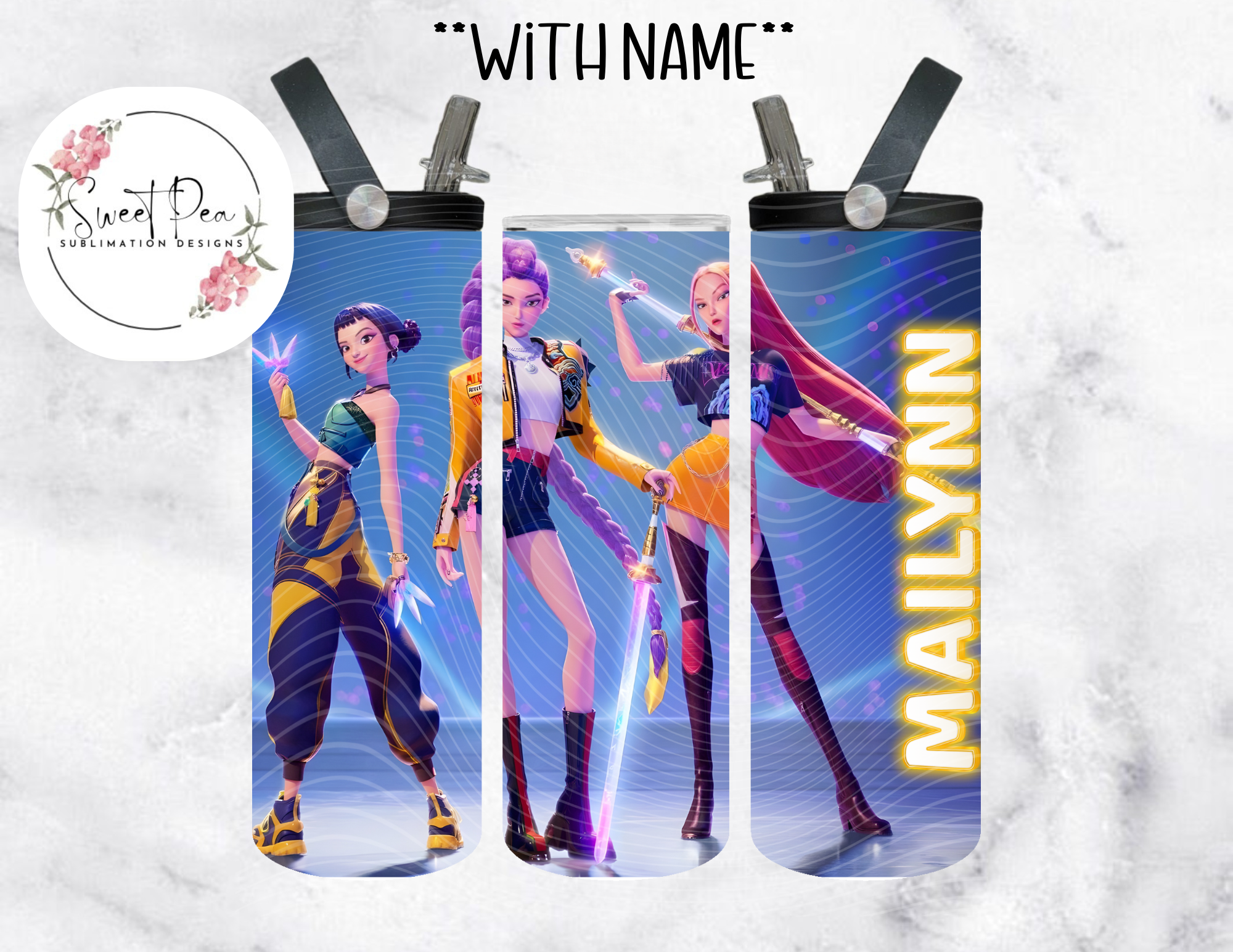 K-Pop Demon Hunters Huntrix 20oz Flip Top Tumbler – Sweet Pea ...
